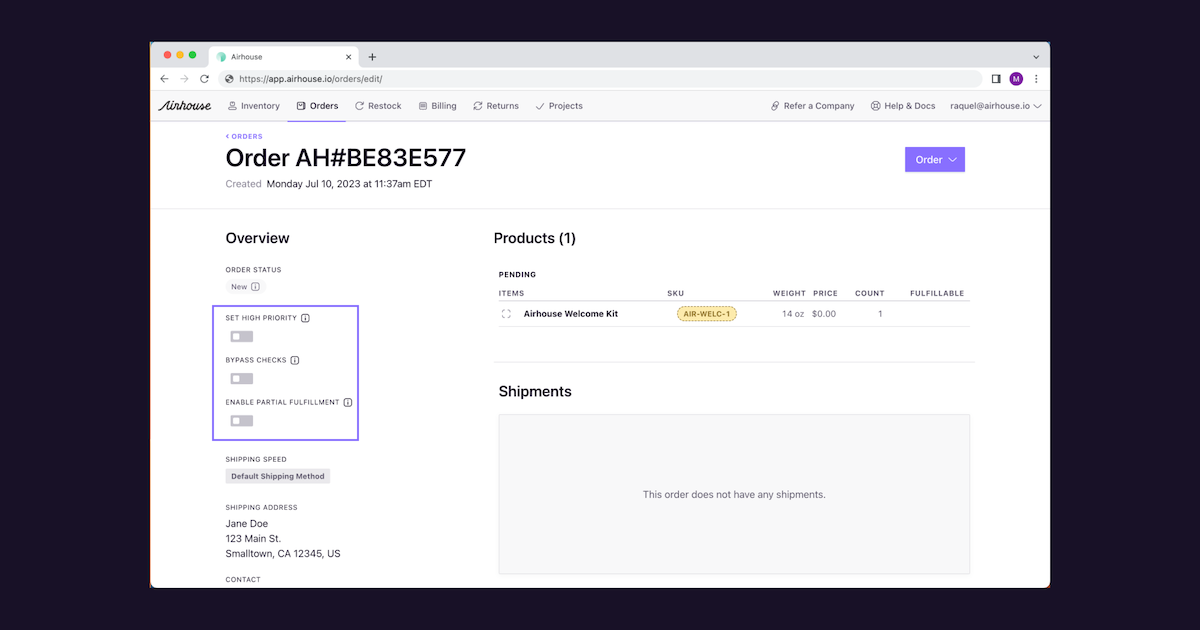 New Feature: Self-Service Order Processing | Airhouse New Feature: Self-Service Order Processing | Airhouse